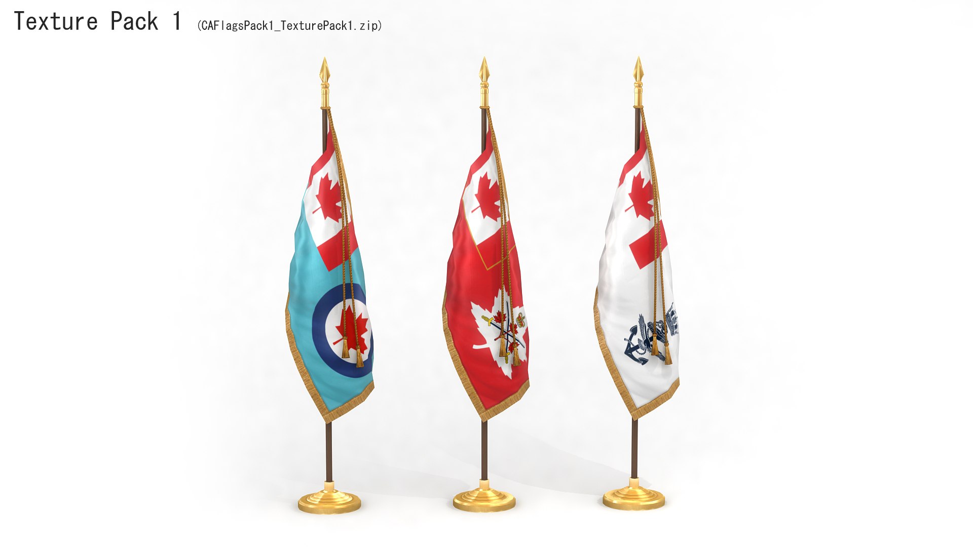 3D Canadian Flag Pack - TurboSquid 1626843