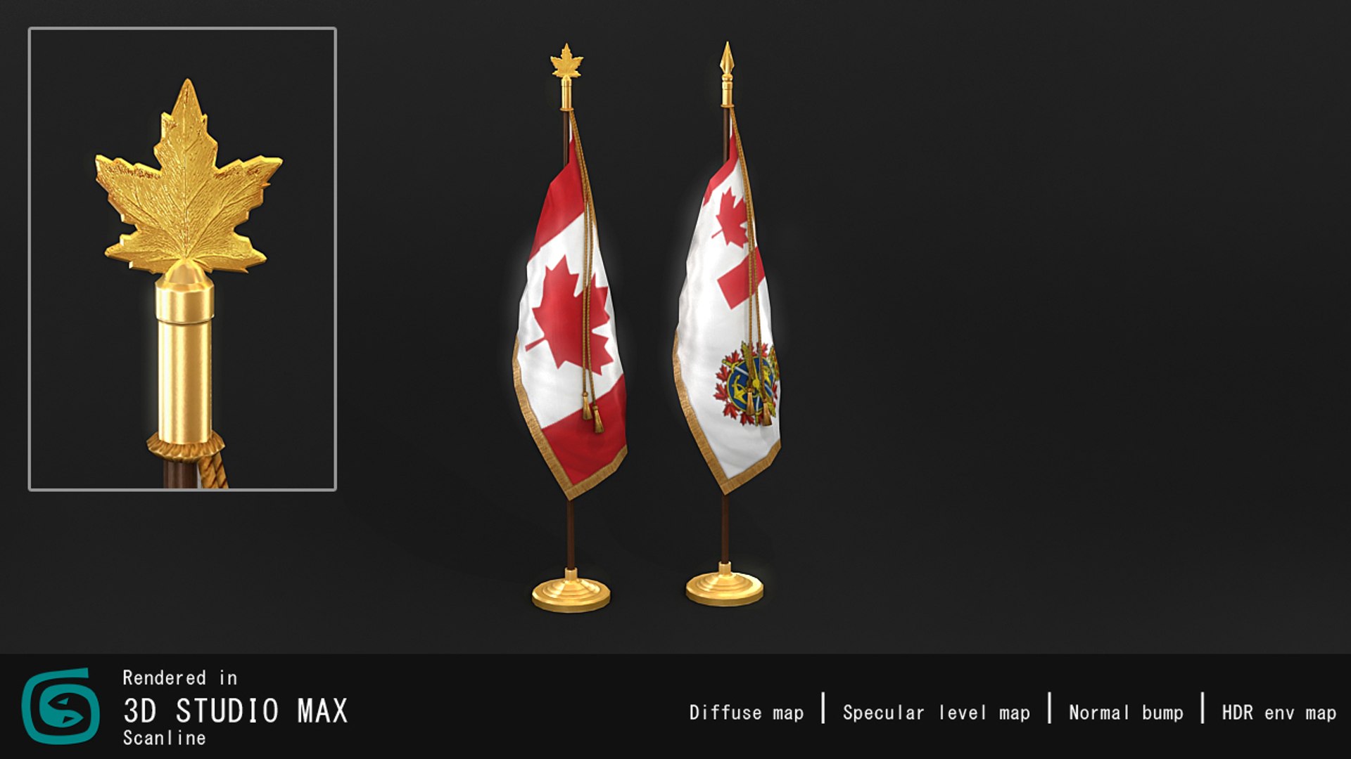 3D Canadian Flag Pack - TurboSquid 1626843