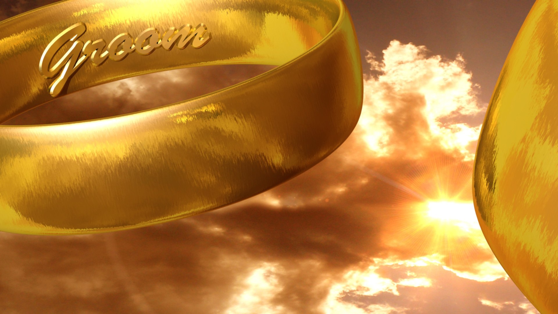cinema4d animation wedding rings