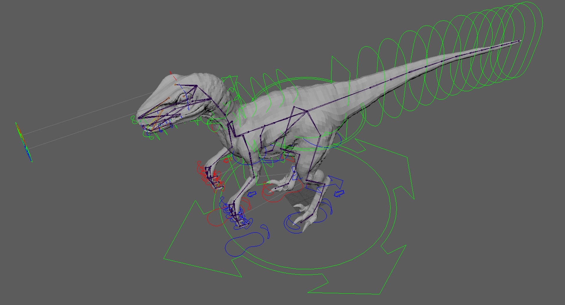 realistic raptor rigged 3d model