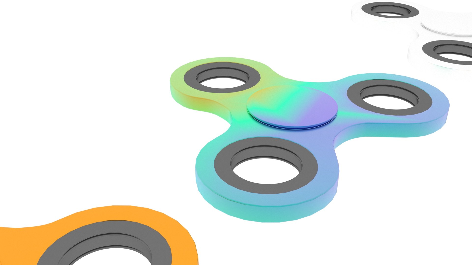 3D Metallic Fidget Spinners Set - TurboSquid 1803628