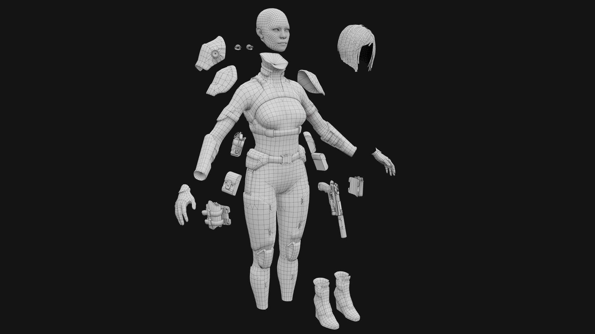 Futuristic Female Assassin 3D - TurboSquid 2115637