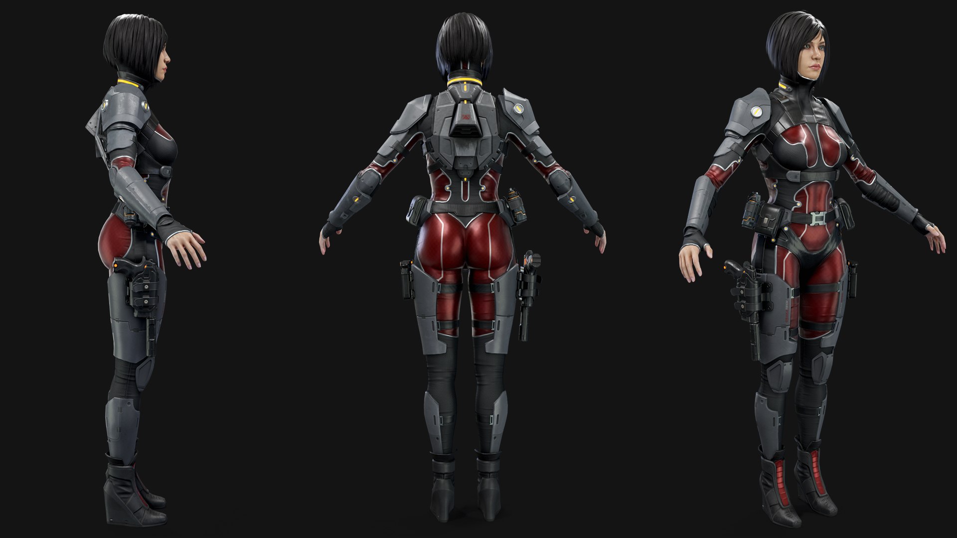 Futuristic Female Assassin 3D - TurboSquid 2115637