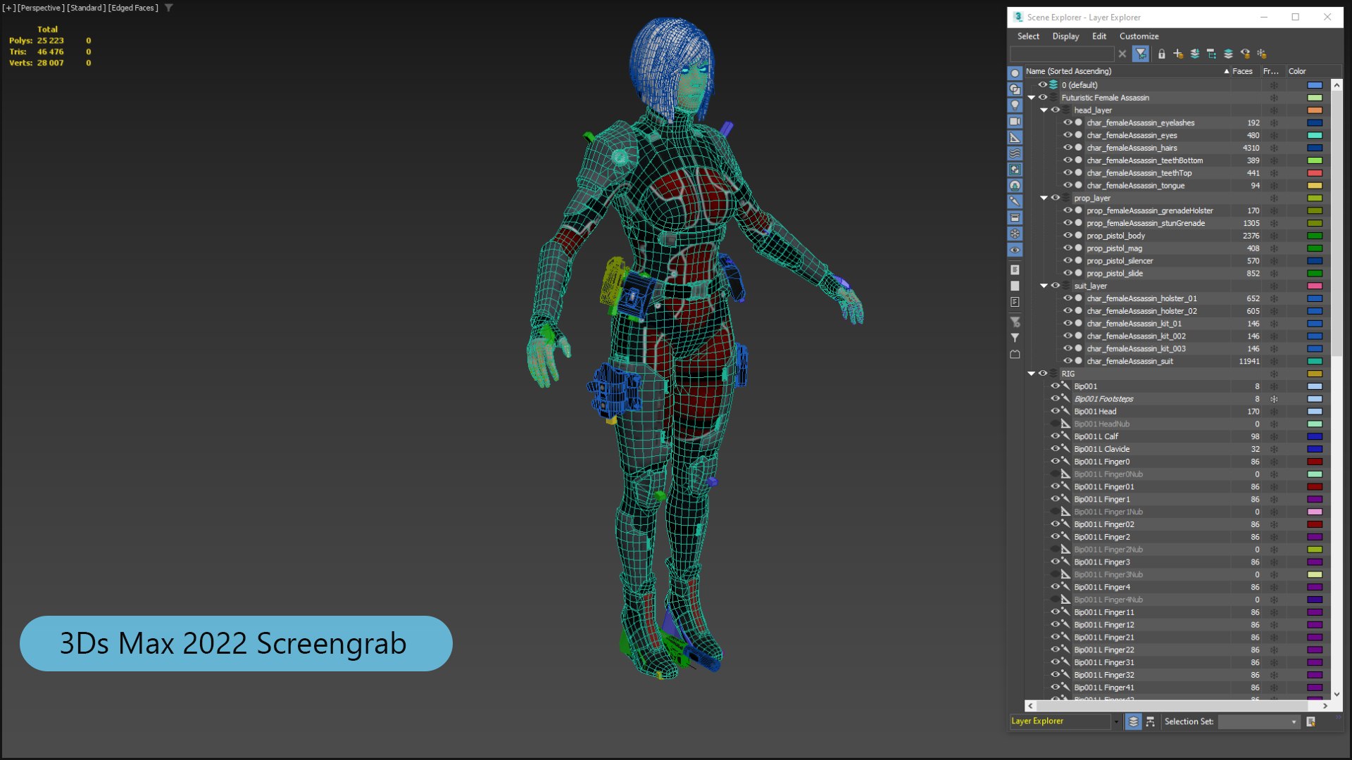 Futuristic Female Assassin 3D - TurboSquid 2115637