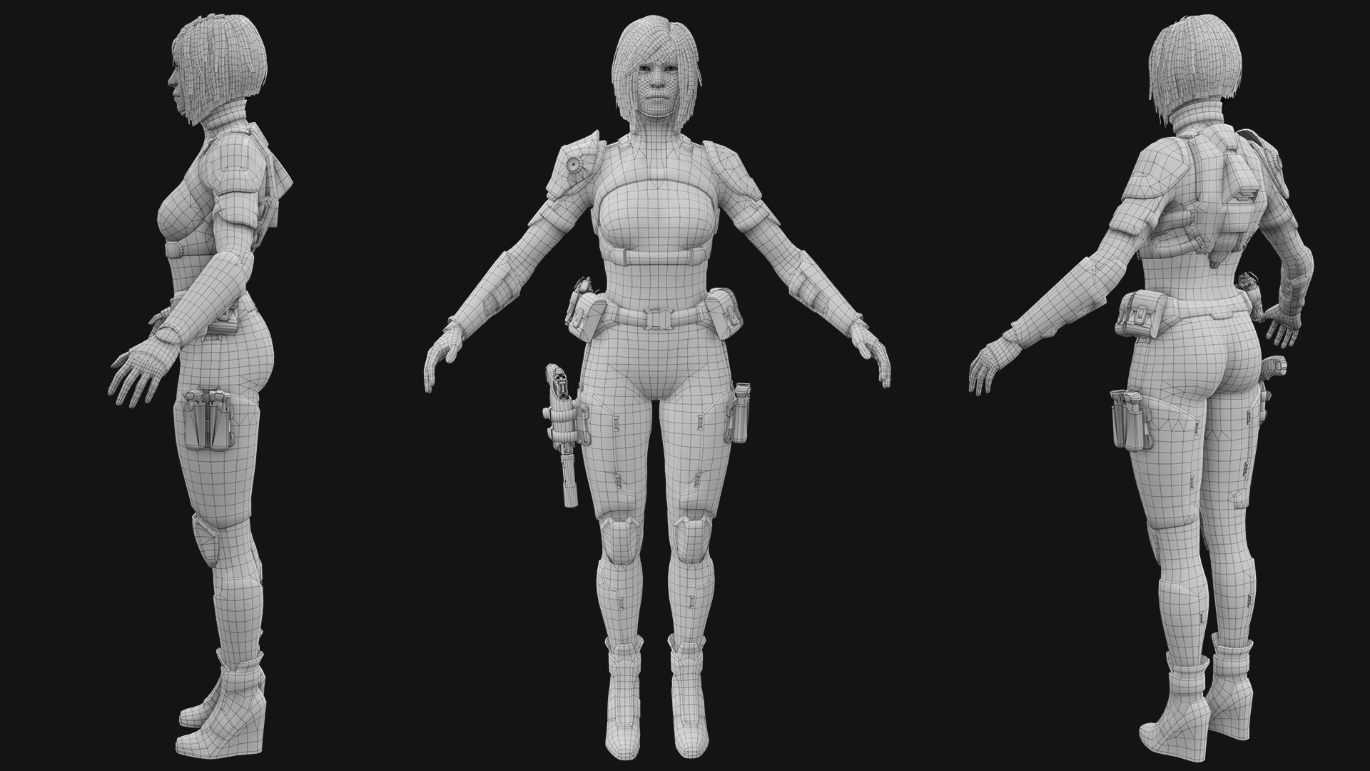 Futuristic Female Assassin 3D - TurboSquid 2115637