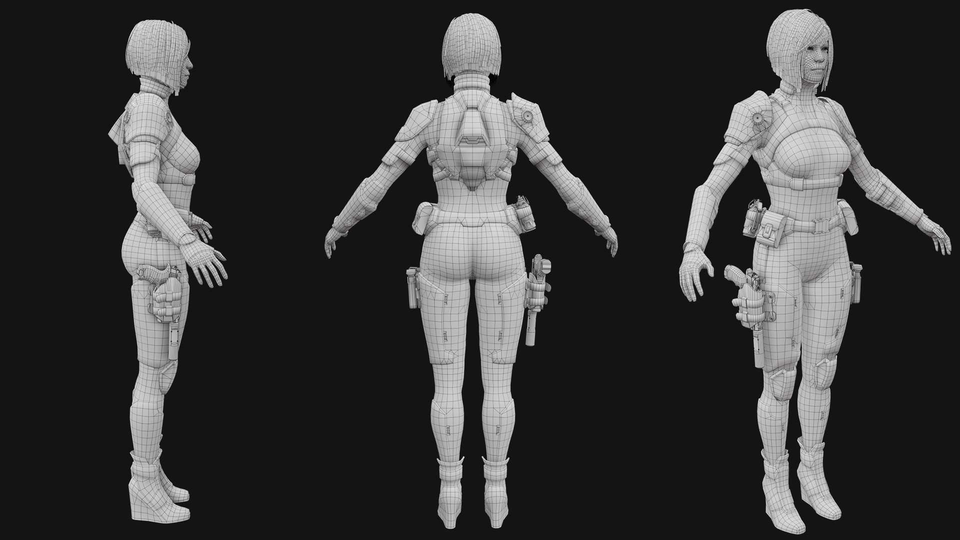 Futuristic Female Assassin 3D - TurboSquid 2115637