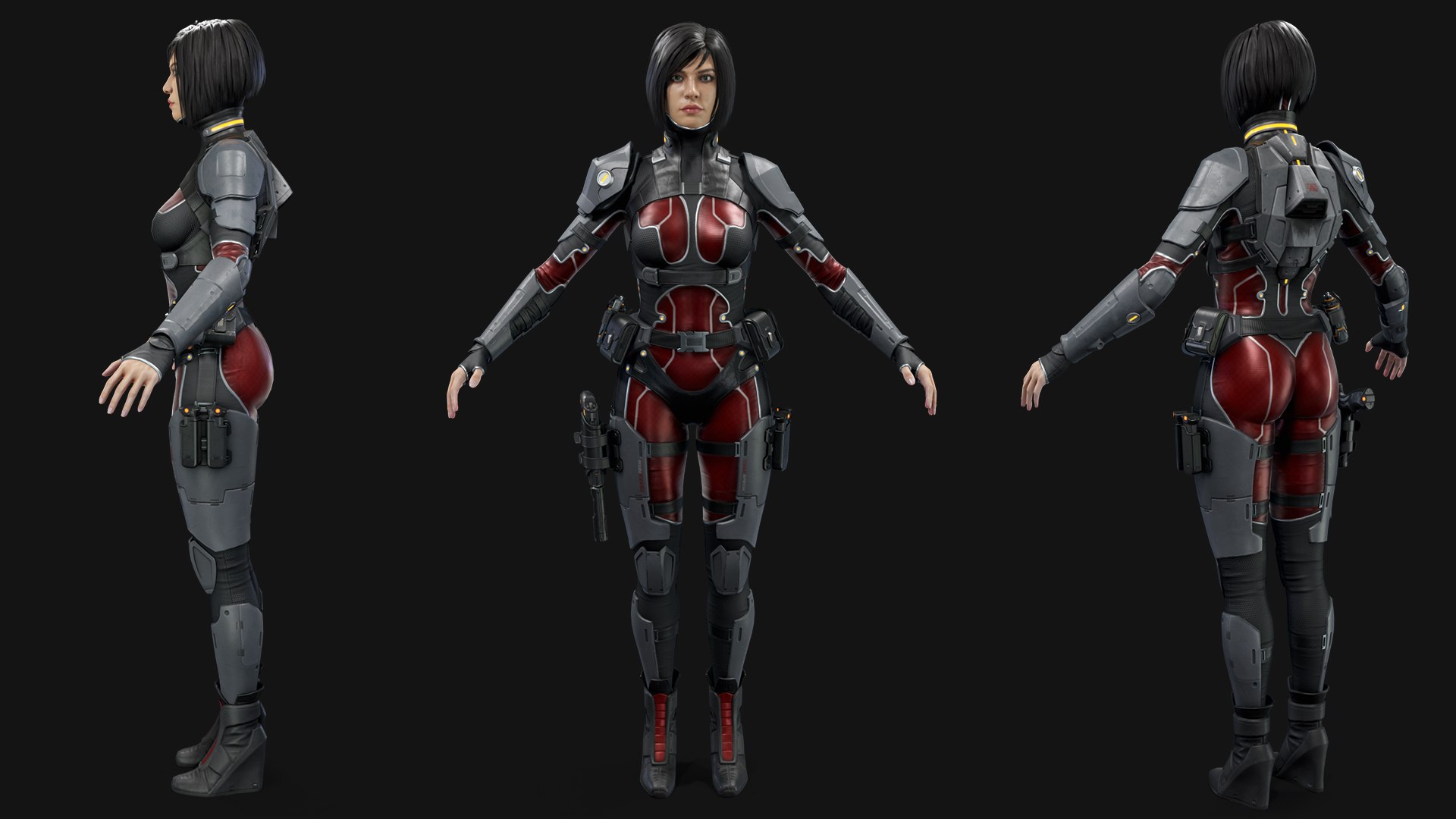 Futuristic Female Assassin 3D - TurboSquid 2115637