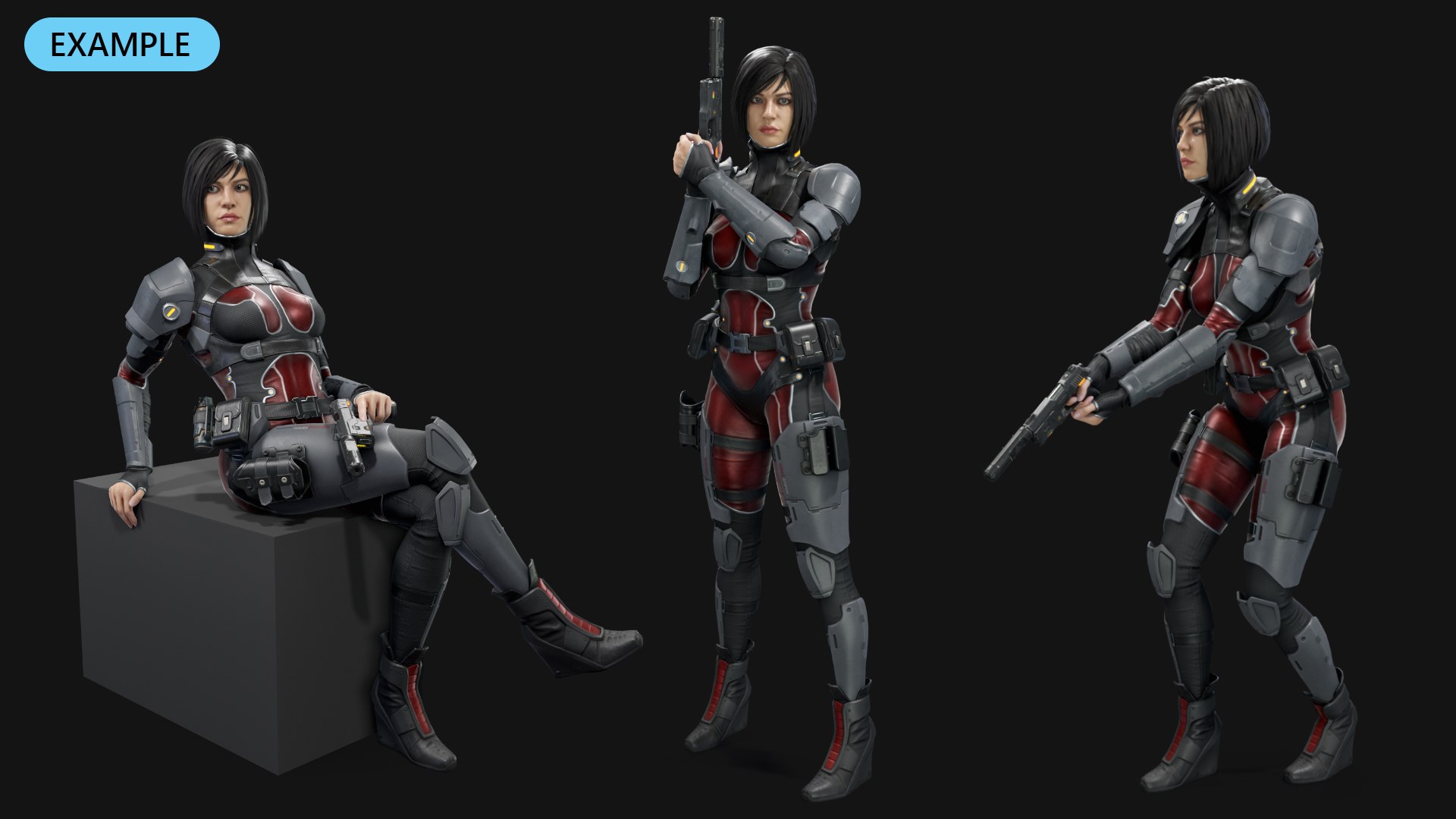 Futuristic Female Assassin 3D - TurboSquid 2115637