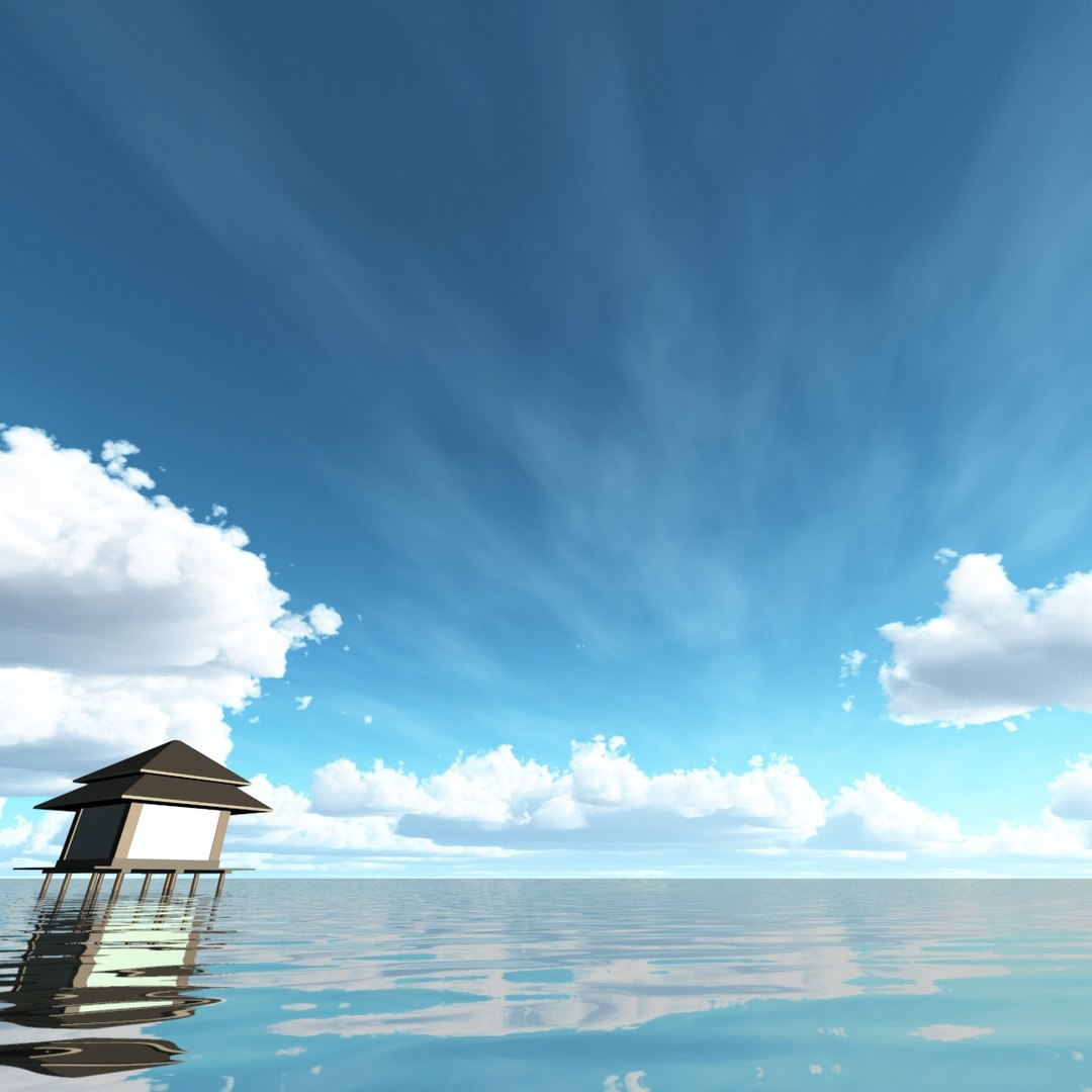 3d sky clouds architectural model