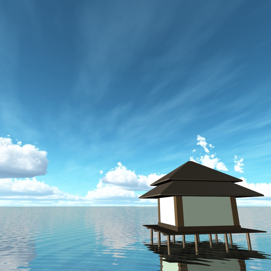 3d sky clouds architectural model