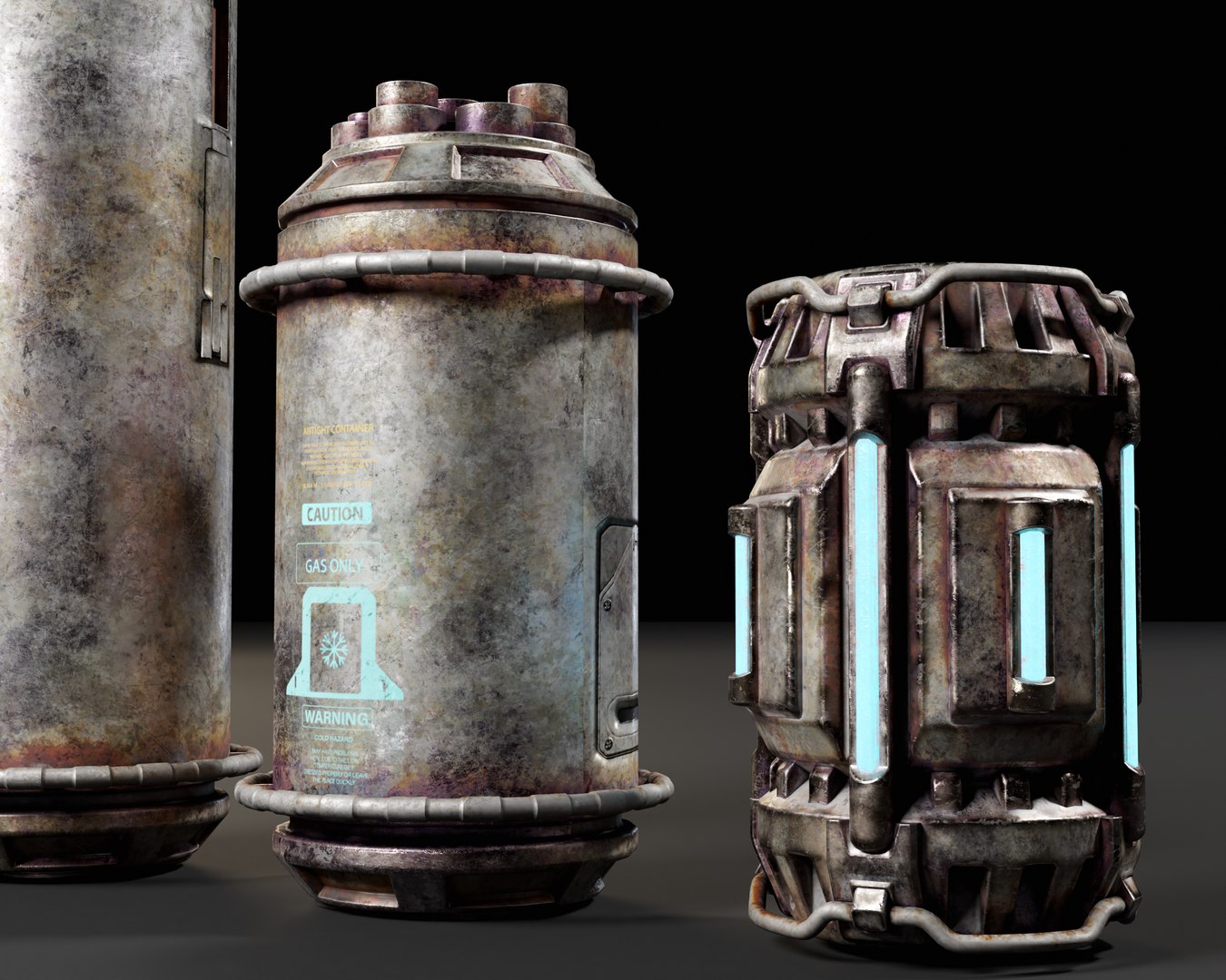 3D Sci-Fi Canister Set - TurboSquid 2357569