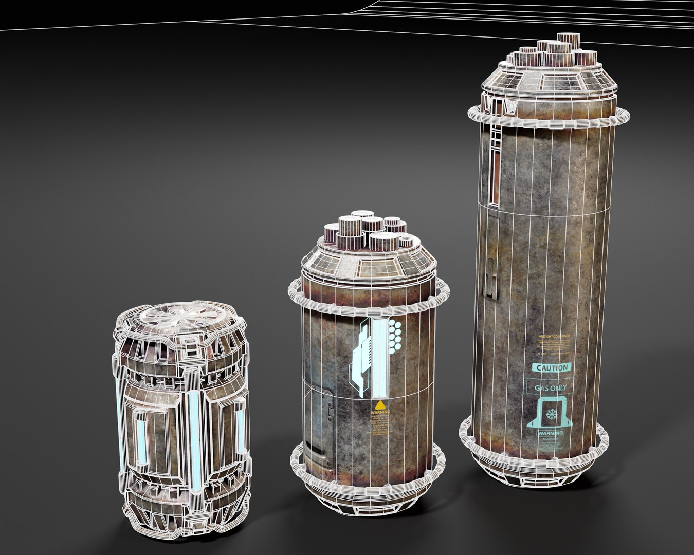 3D Sci-Fi Canister Set - TurboSquid 2357569