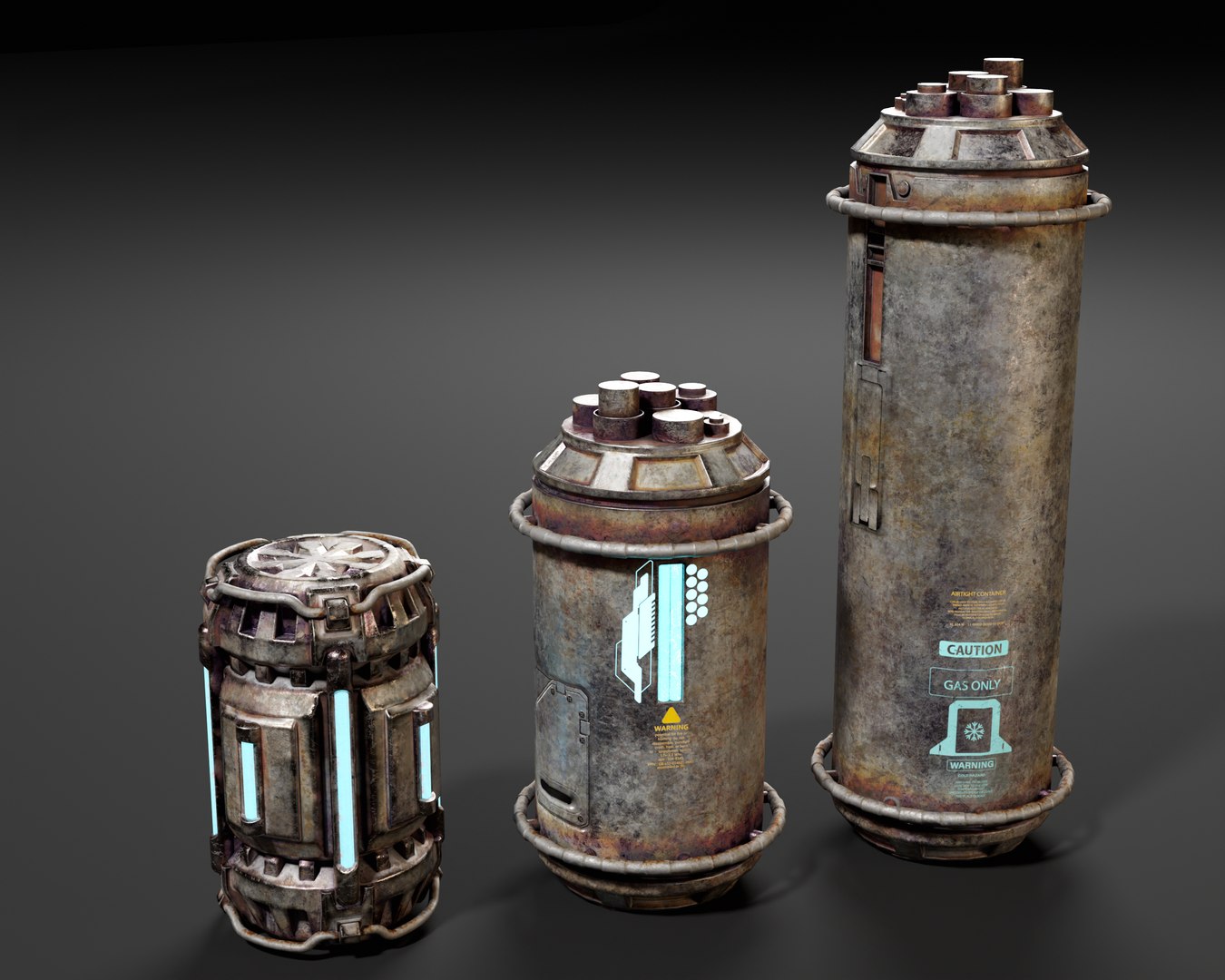3D Sci-Fi Canister Set - TurboSquid 2357569