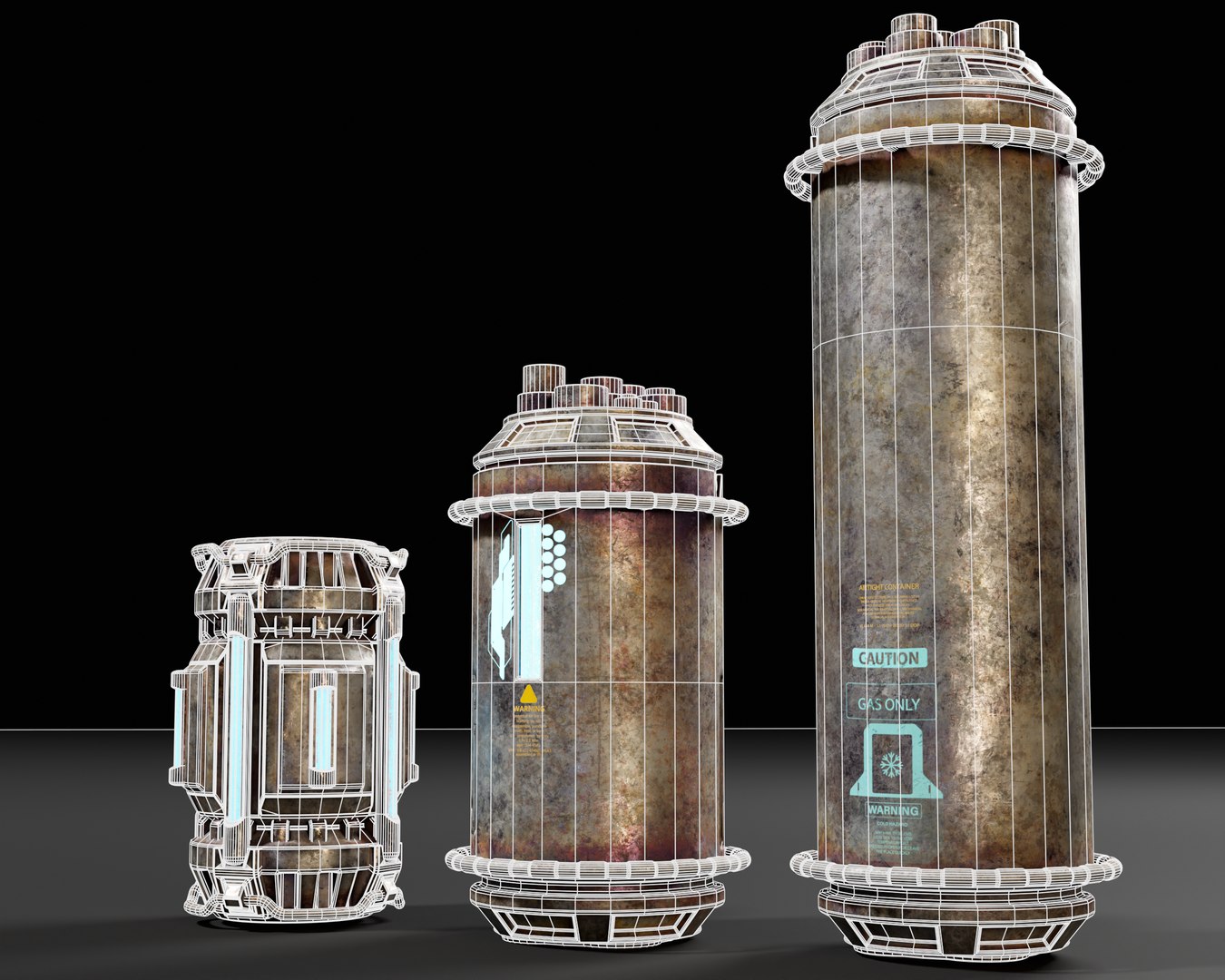 3D Sci-Fi Canister Set - TurboSquid 2357569