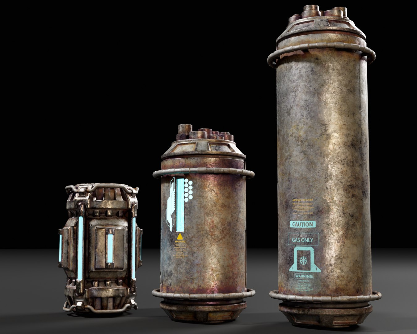 3D Sci-Fi Canister Set - TurboSquid 2357569
