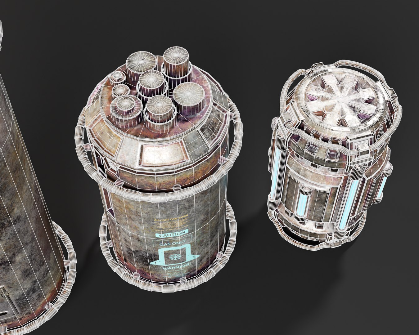 3D Sci-Fi Canister Set - TurboSquid 2357569