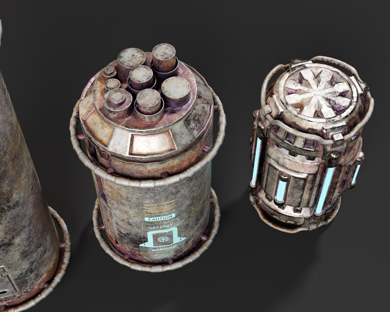 3D Sci-Fi Canister Set - TurboSquid 2357569