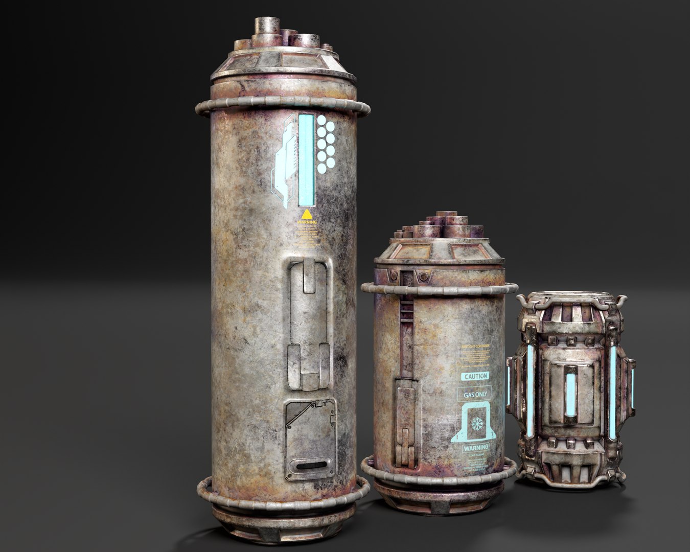 3D Sci-Fi Canister Set - TurboSquid 2357569