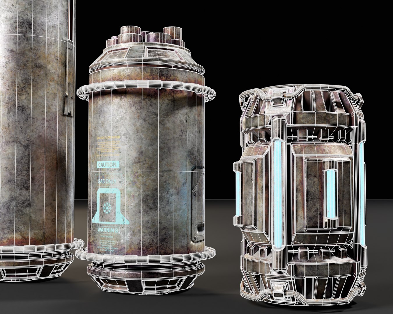 3D Sci-Fi Canister Set - TurboSquid 2357569