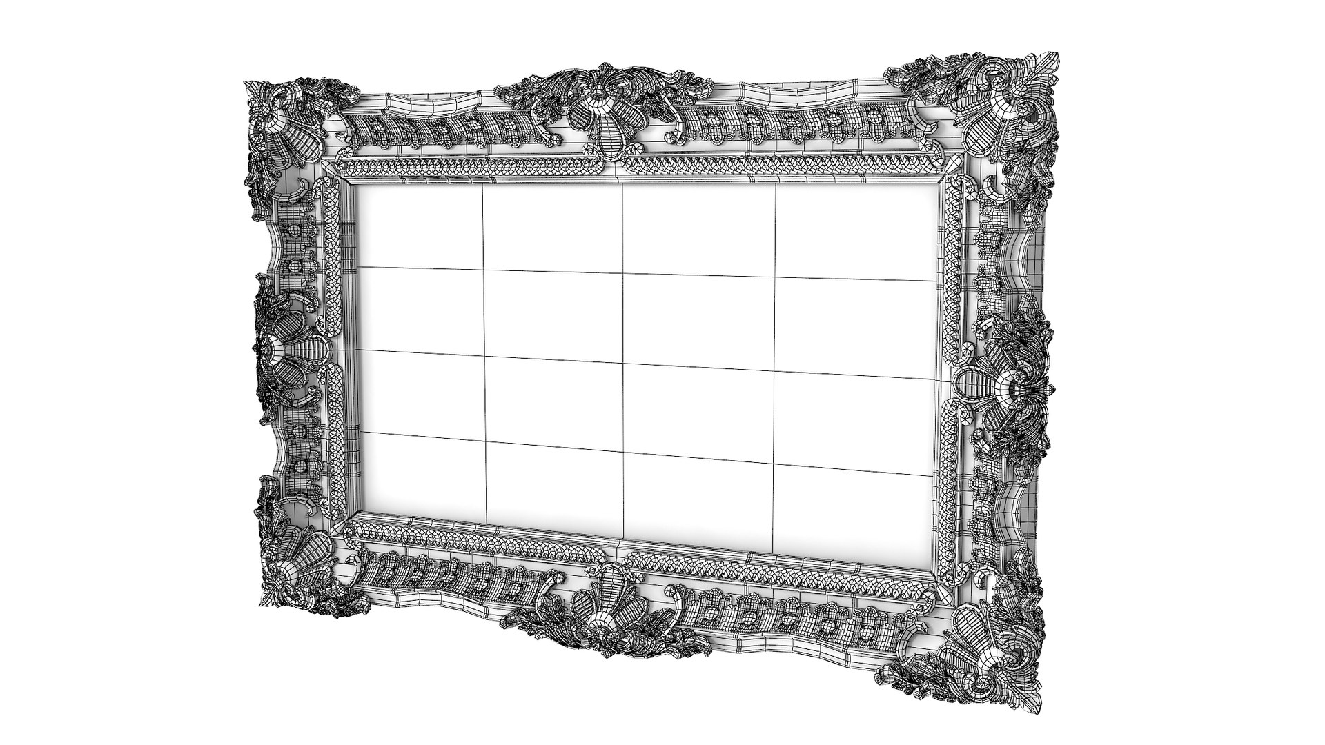 3D realistic baroque picture frame - TurboSquid 1495663