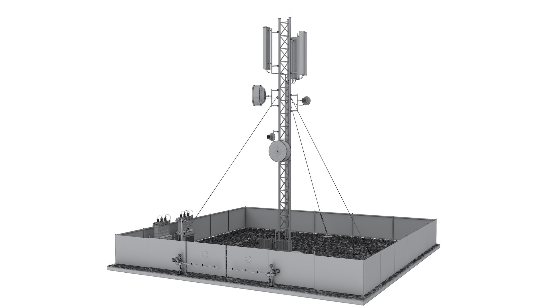 Cellular Tower Site 3D Model - TurboSquid 2262693