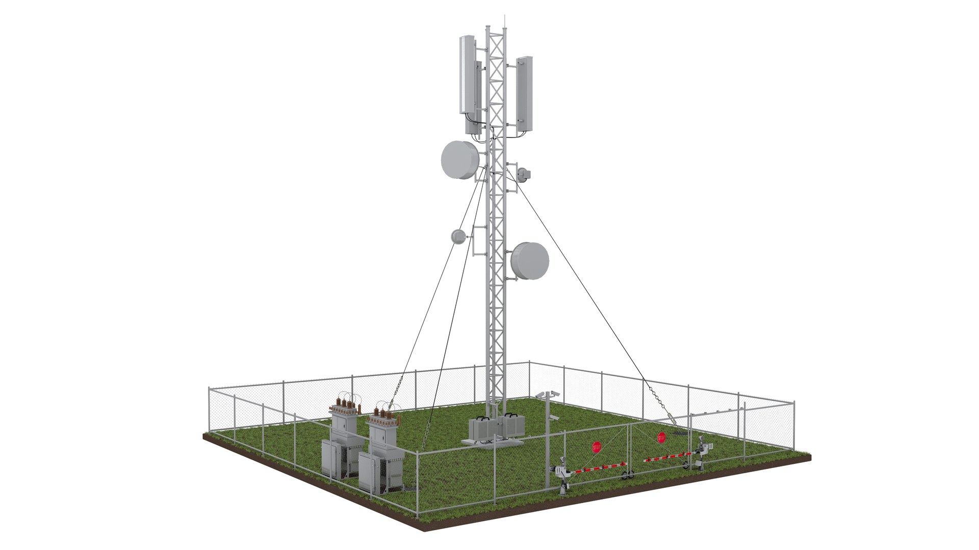 Cellular Tower Site 3D Model - TurboSquid 2262693