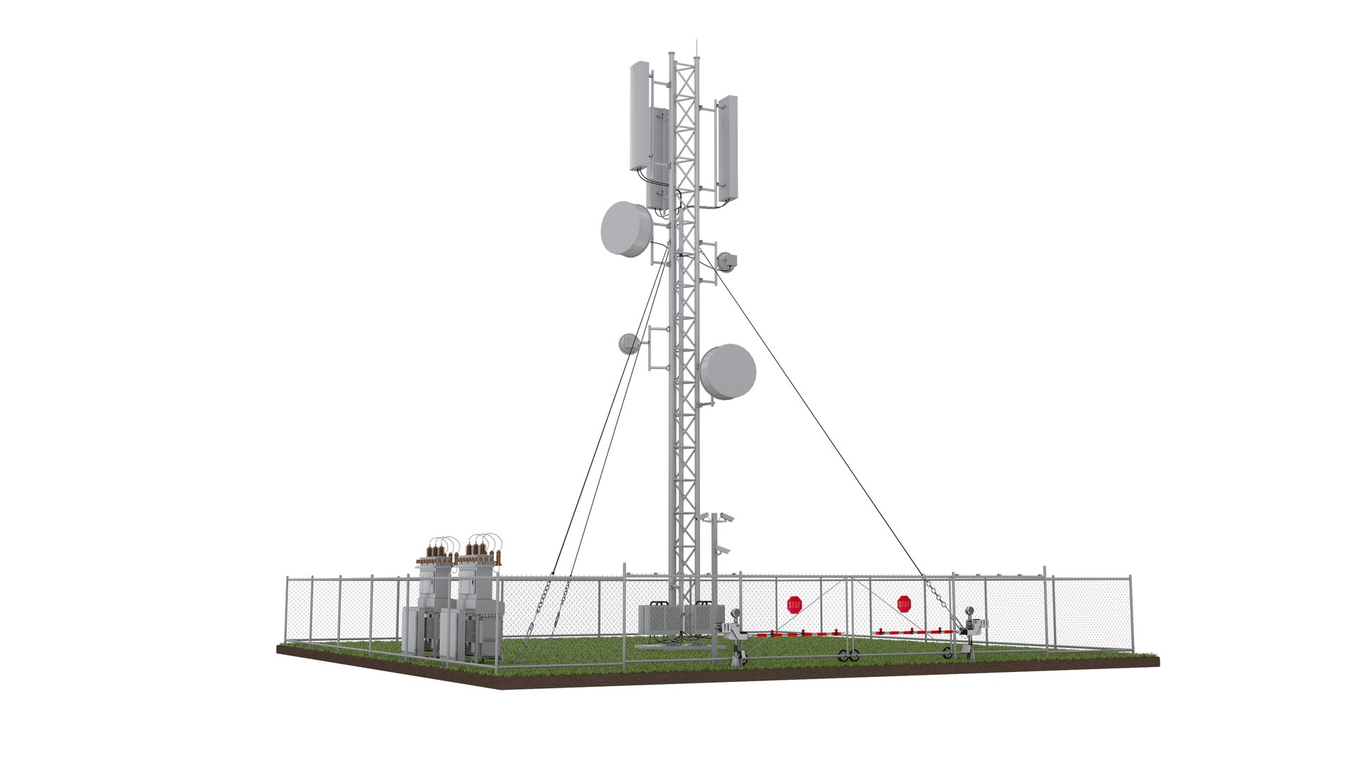 Cellular Tower Site 3D Model - TurboSquid 2262693