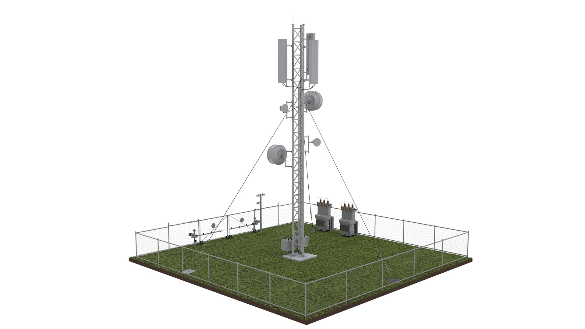 Cellular Tower Site 3D Model - TurboSquid 2262693