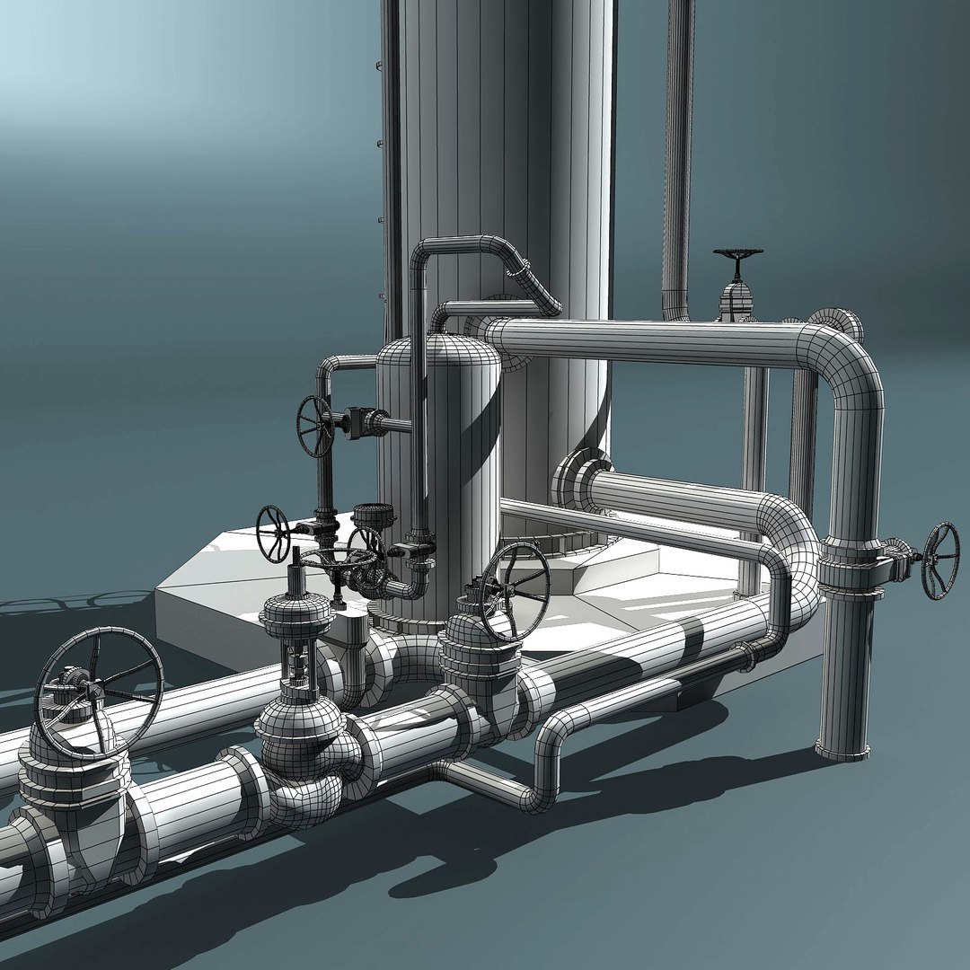 Fractional Distillation Tower 3ds