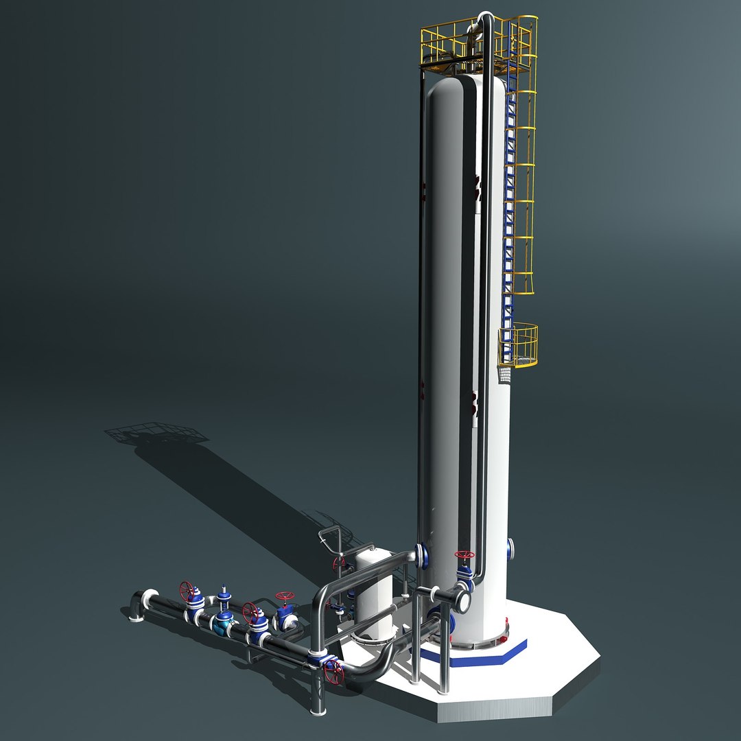 Fractional Distillation Tower 3ds
