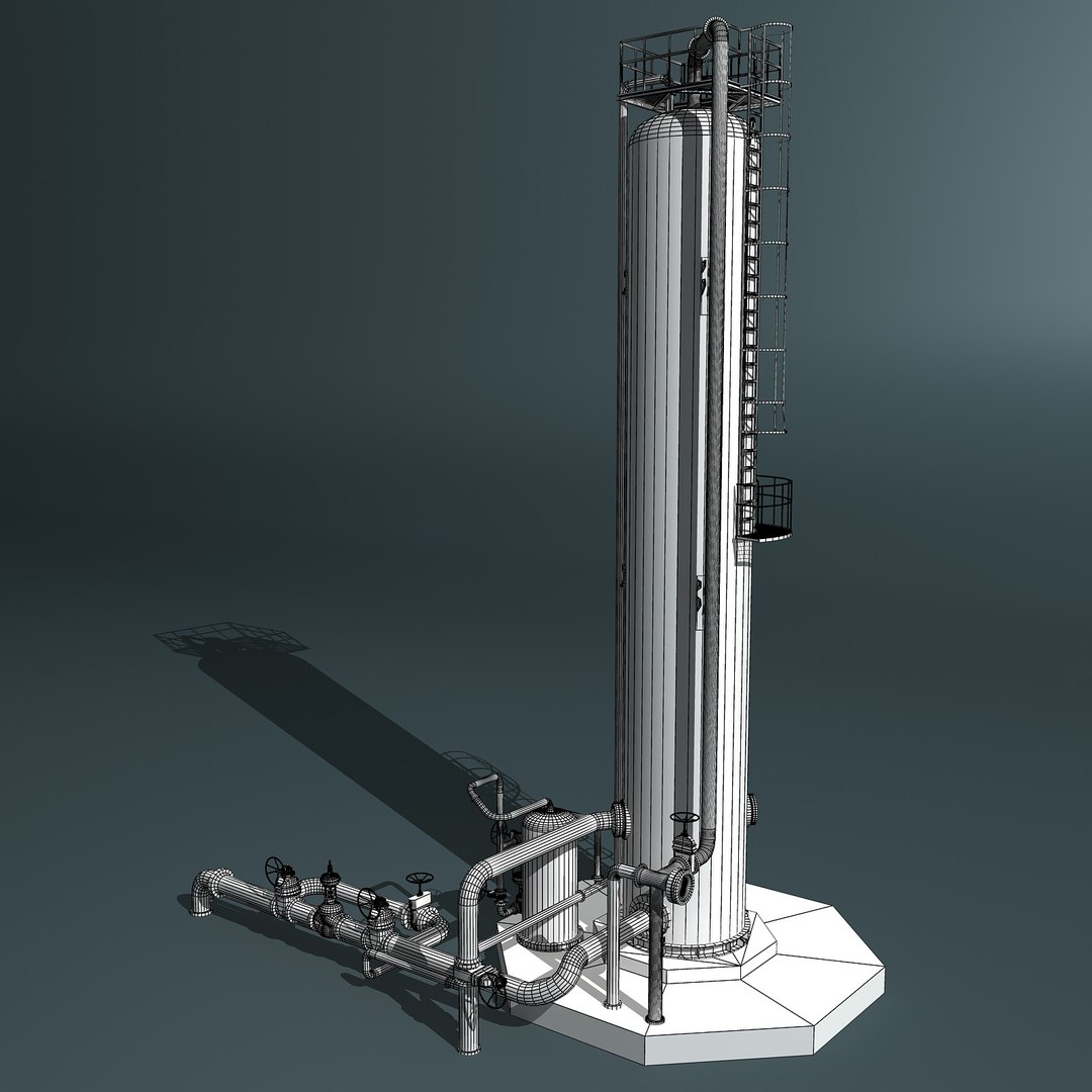 Fractional Distillation Tower 3ds
