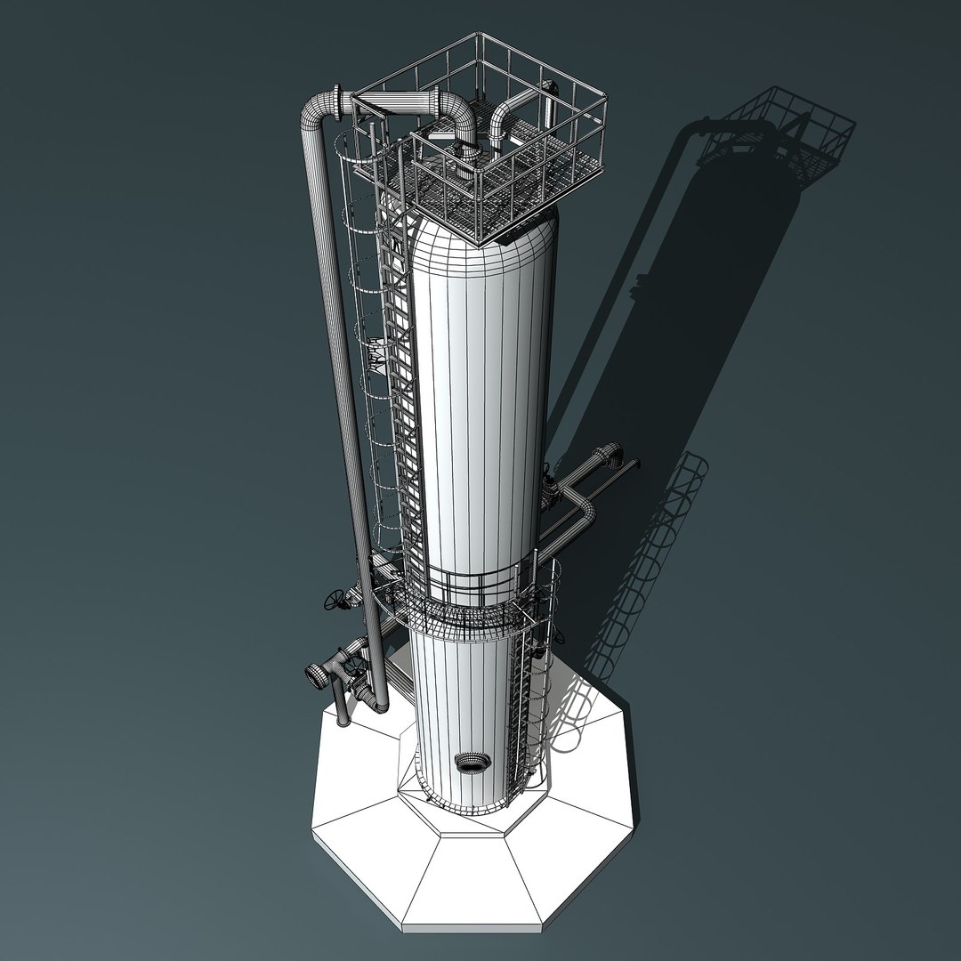 Fractional Distillation Tower 3ds