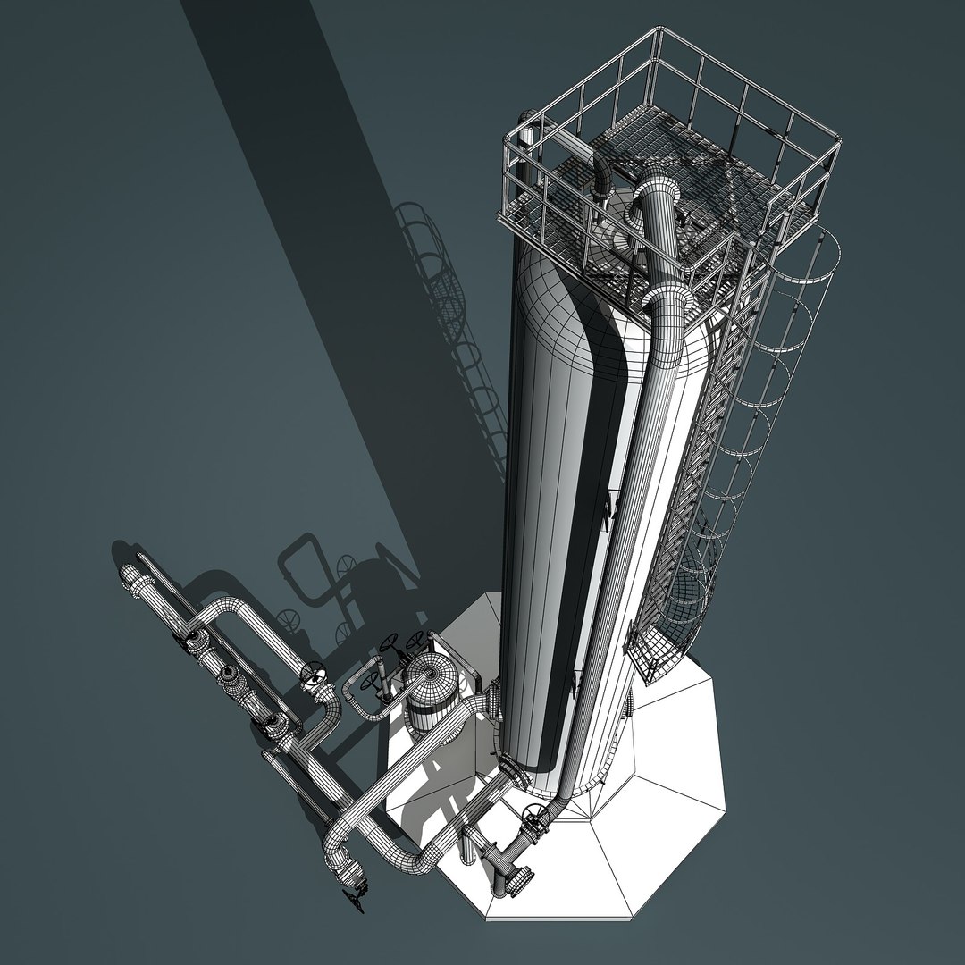 Fractional Distillation Tower 3ds