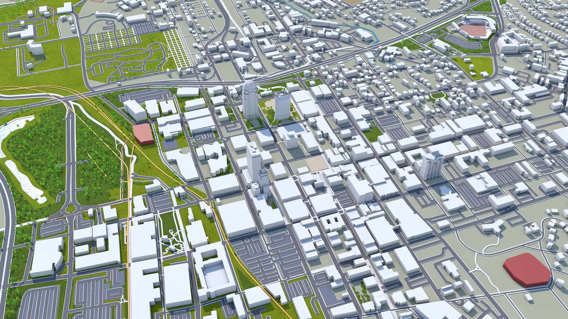Winston Salem Downtown North Carolina USA 3D Model - TurboSquid 2185106