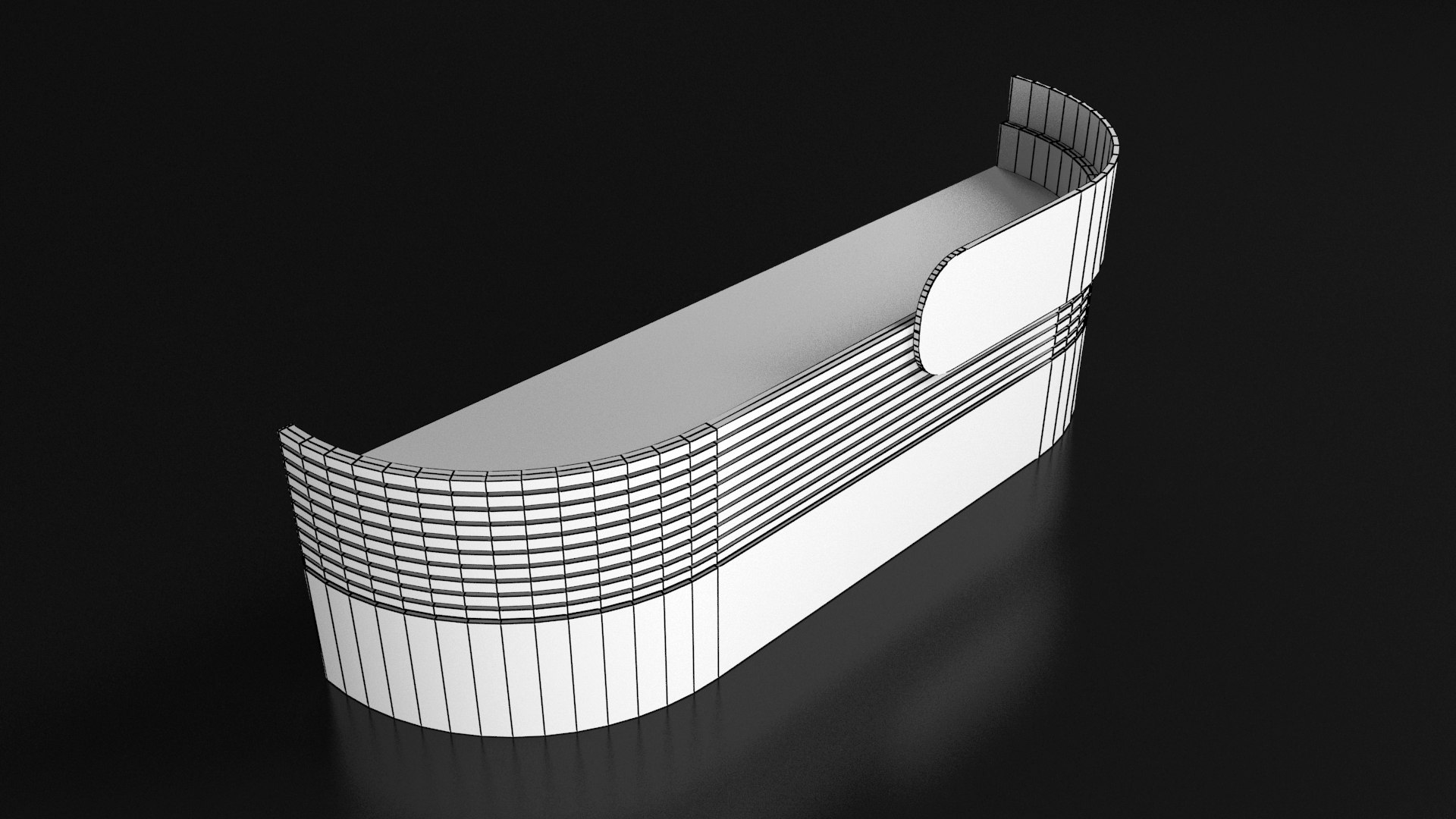 3D Modern Curved Reception Desk - TurboSquid 2074479