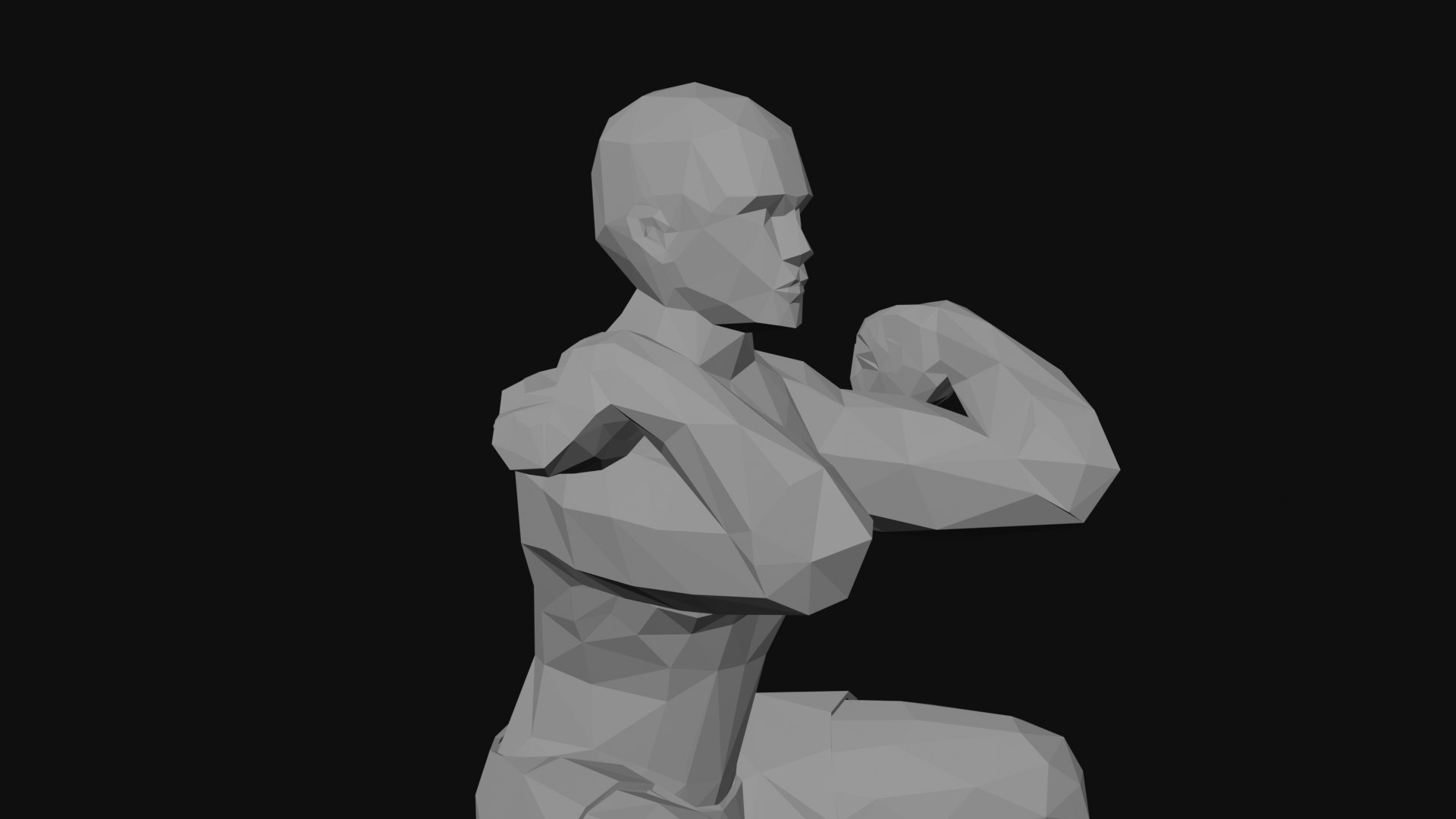 3D 3D Printing LowPoly Clean Pose Male Weightlifter - TurboSquid 2199438