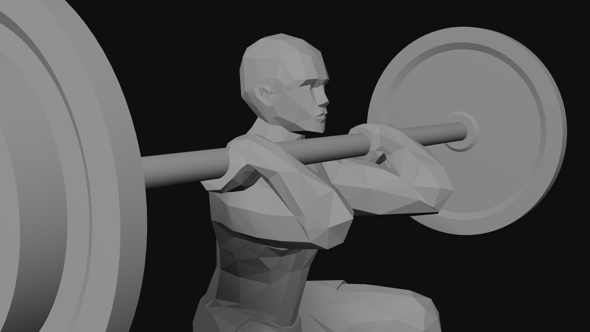 3D 3D Printing LowPoly Clean Pose Male Weightlifter - TurboSquid 2199438