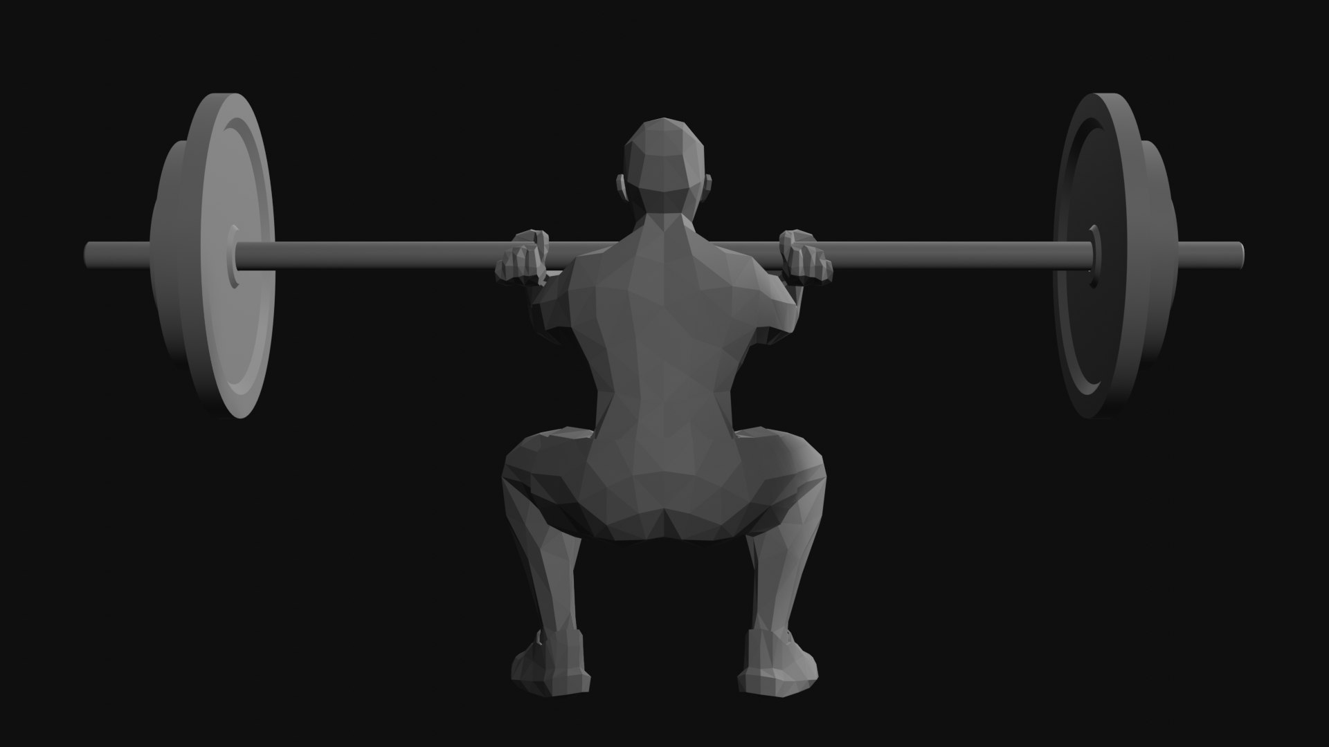 3D 3D Printing LowPoly Clean Pose Male Weightlifter - TurboSquid 2199438