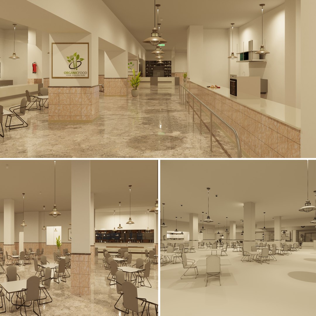 Hospital Cafeteria 3D Model - TurboSquid 2020142