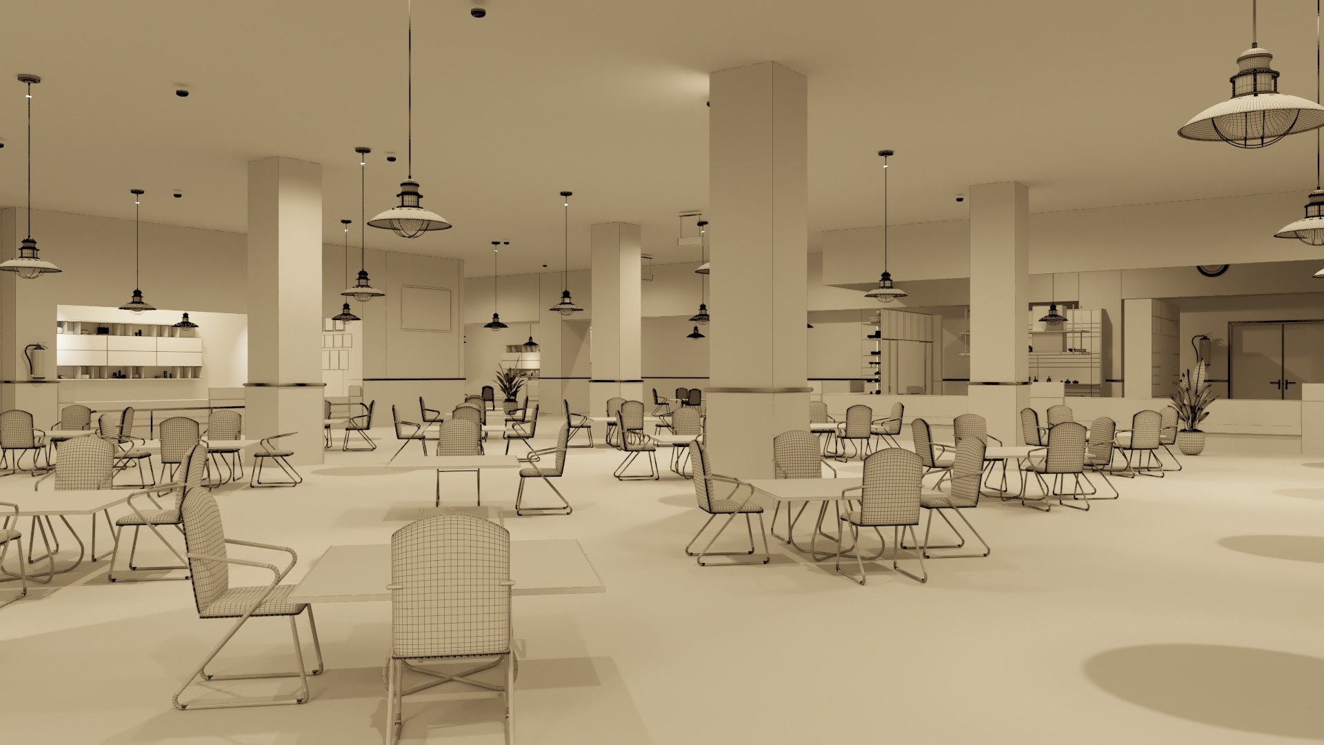 Hospital Cafeteria 3D Model - TurboSquid 2020142