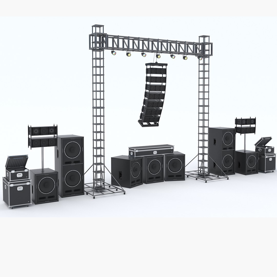 Concert Stage And Equipment 3D Model - TurboSquid 1805890