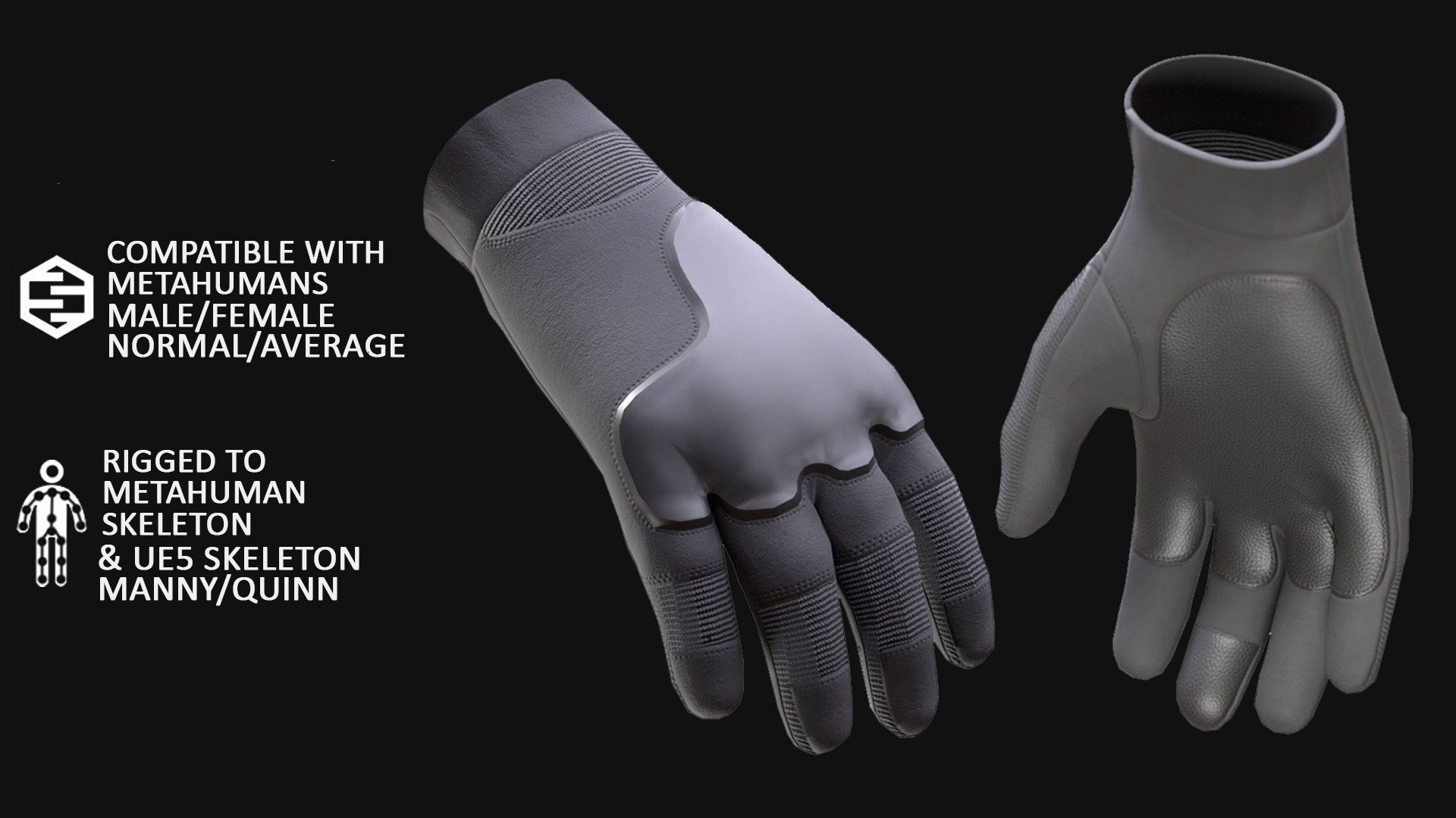 Gloves 3 - All MH Bodies UE5 Skeletons - Rigged 3D - TurboSquid 2262832