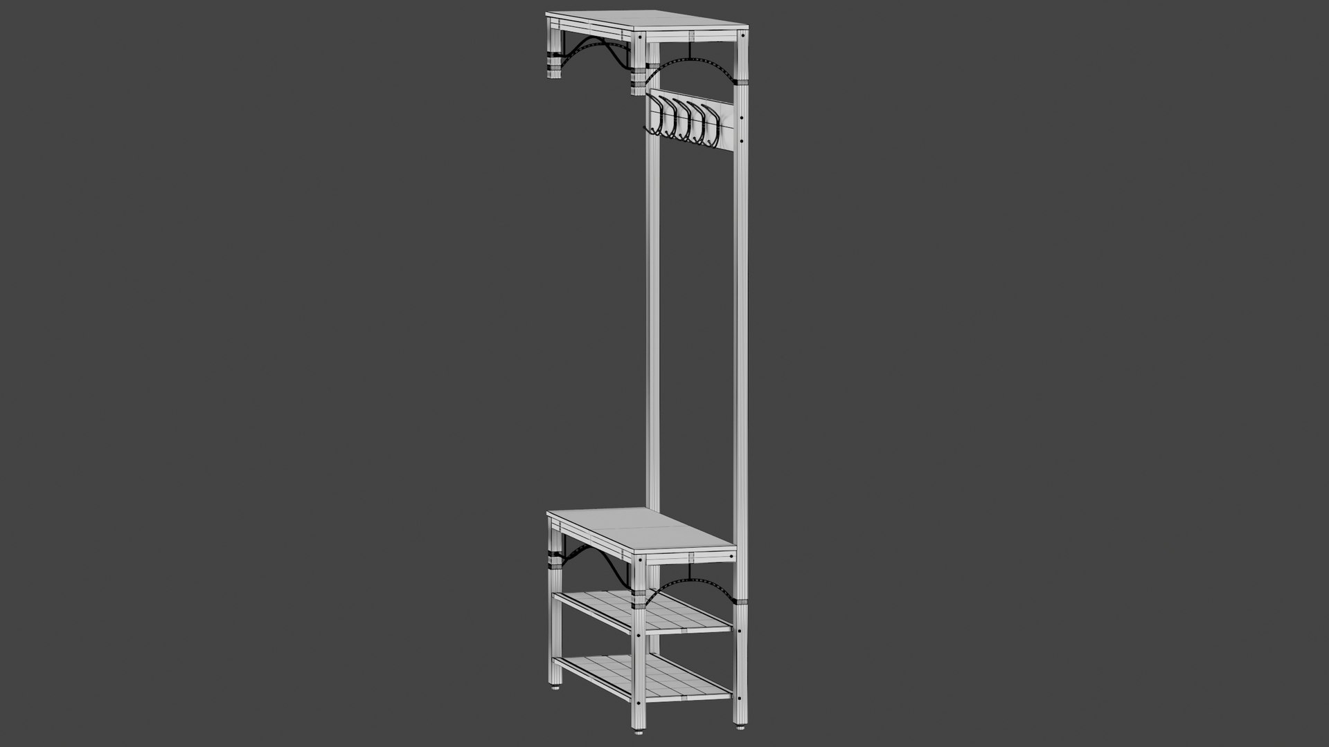 3D model base mesh hall tree - TurboSquid 1575124