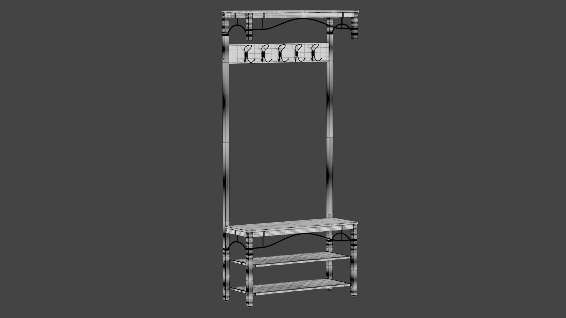 3D model base mesh hall tree - TurboSquid 1575124