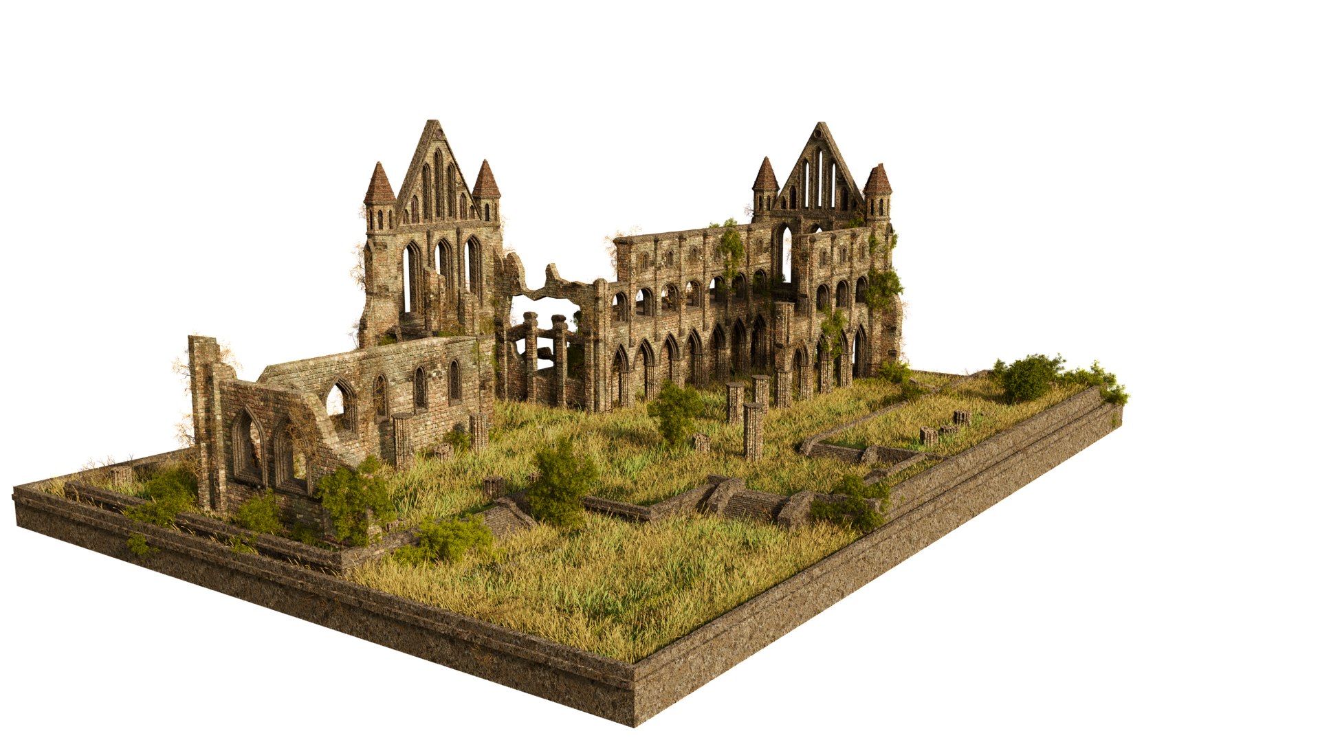 3D Model Whitby Abbey Monastery - TurboSquid 2187025