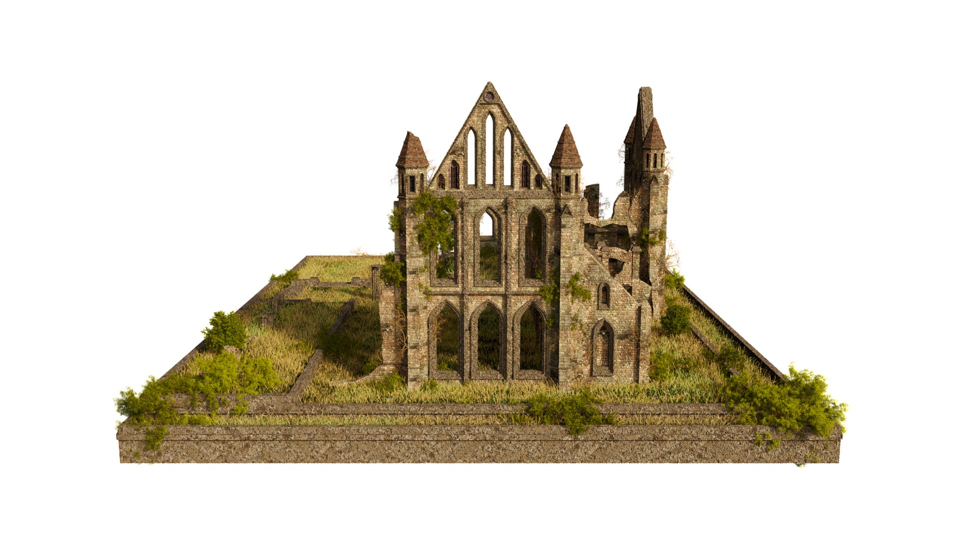 3D Model Whitby Abbey Monastery - TurboSquid 2187025