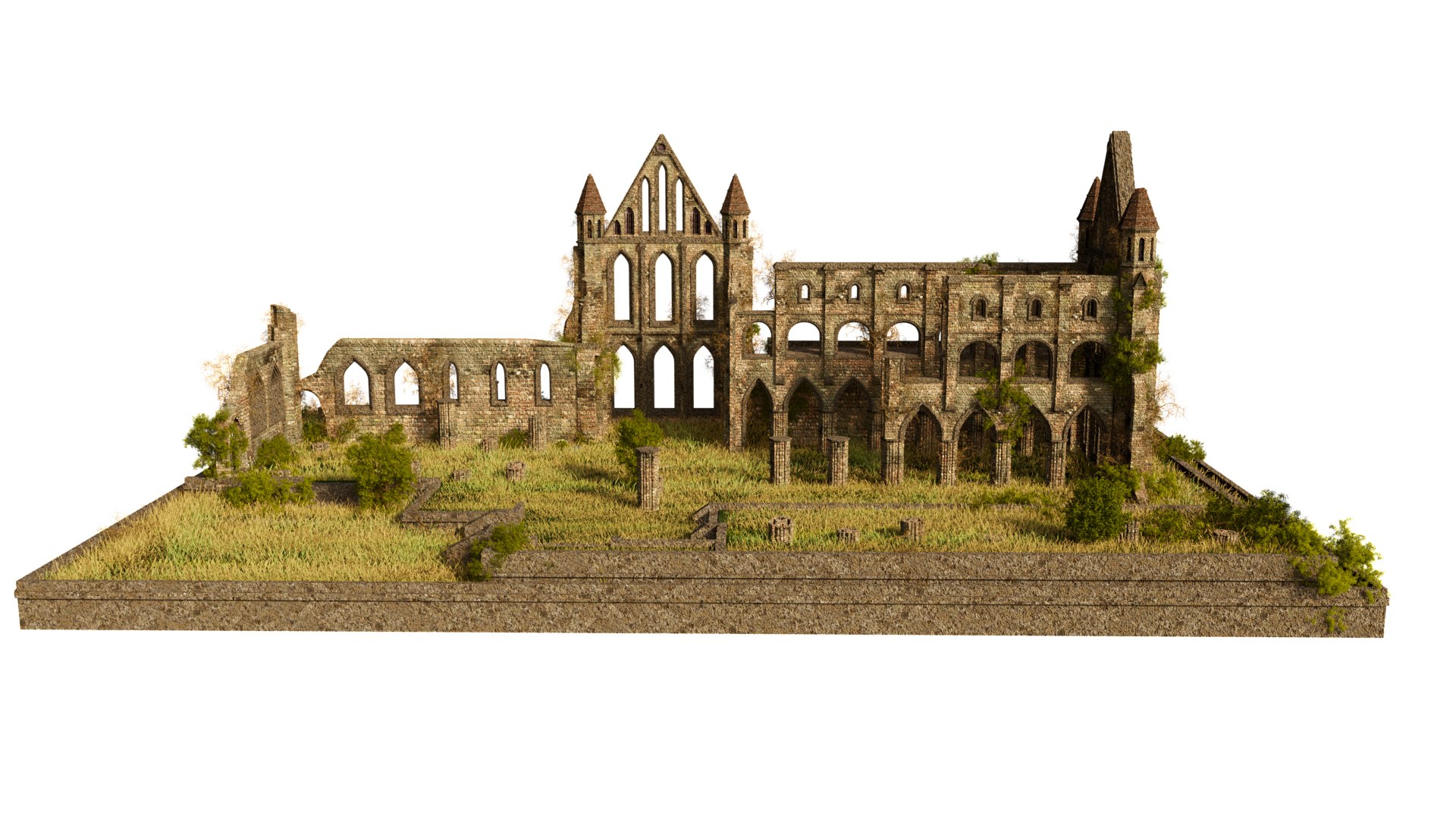 3D Model Whitby Abbey Monastery - TurboSquid 2187025