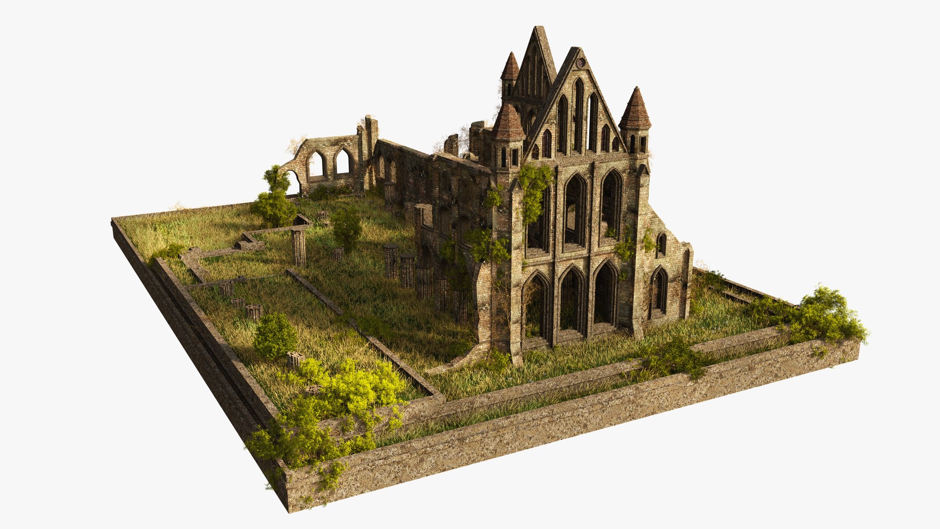 3D Model Whitby Abbey Monastery - TurboSquid 2187025