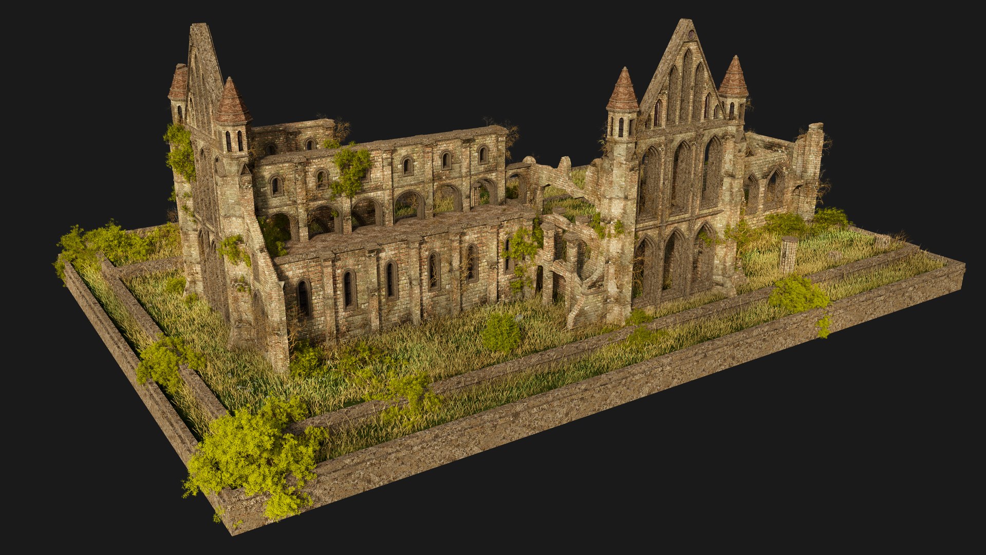 3D Model Whitby Abbey Monastery - TurboSquid 2187025