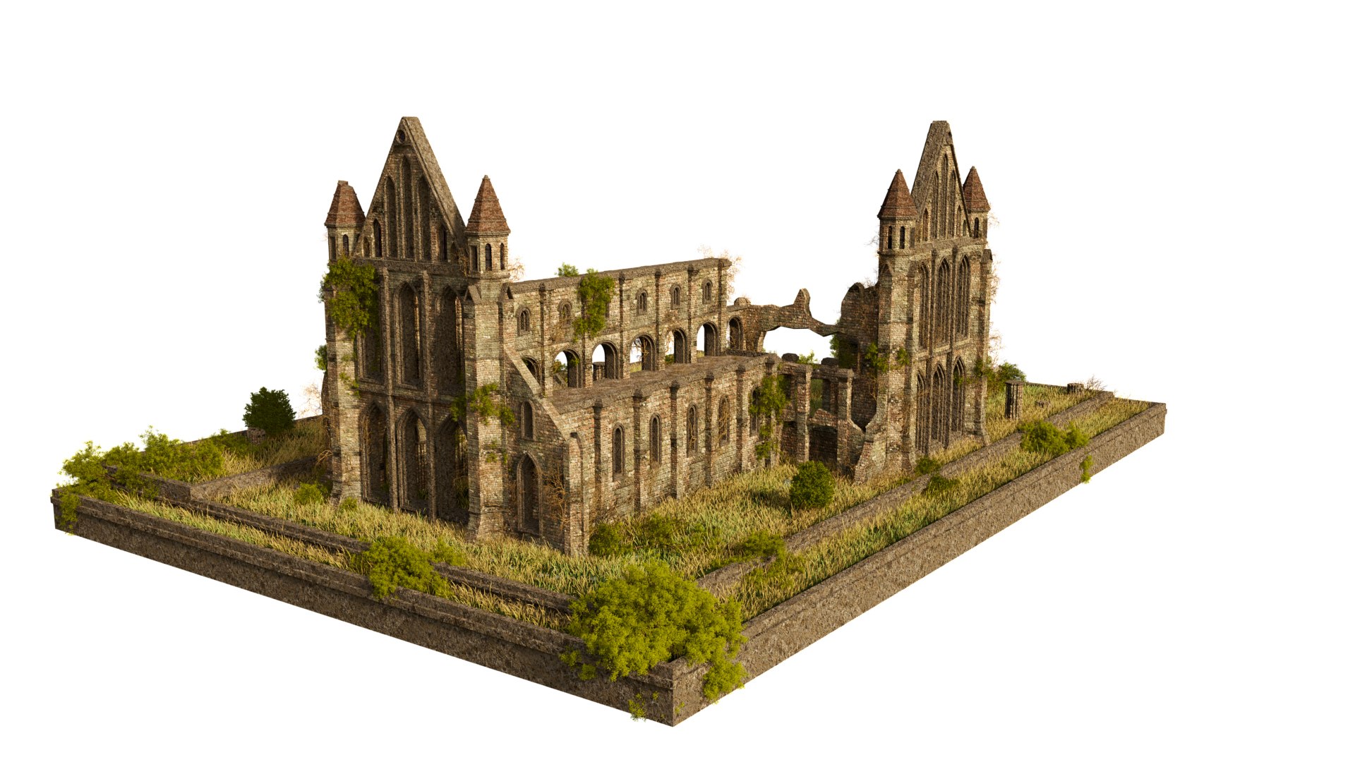 3D Model Whitby Abbey Monastery - TurboSquid 2187025
